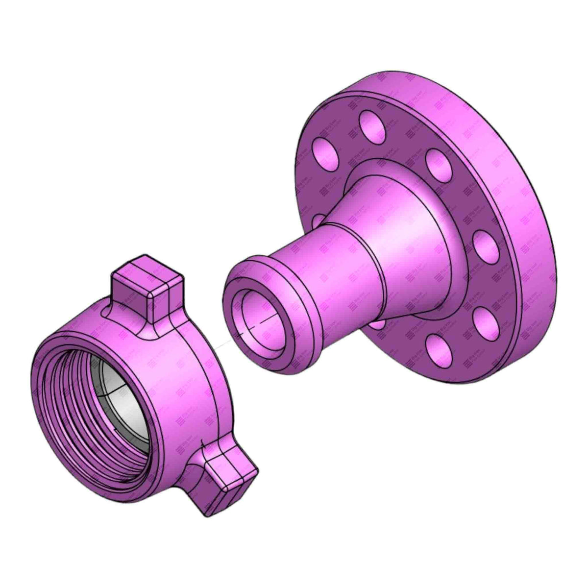 Flange Adapter, 2" 1500# RF x 2" 1502 M, 3705 psi, Sour Service – Big ...